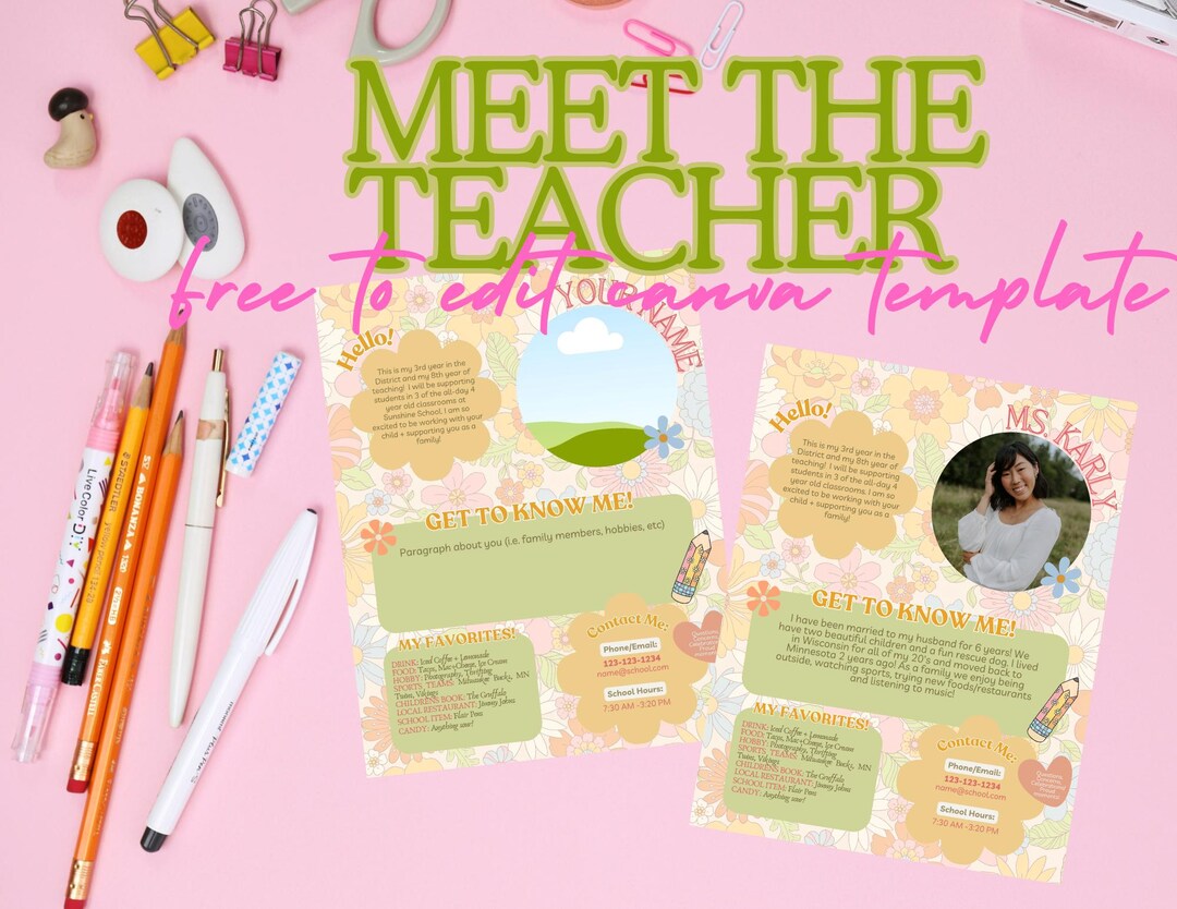 Retro Meet the Teacher Template, Open House, Back to School, Classroom ...