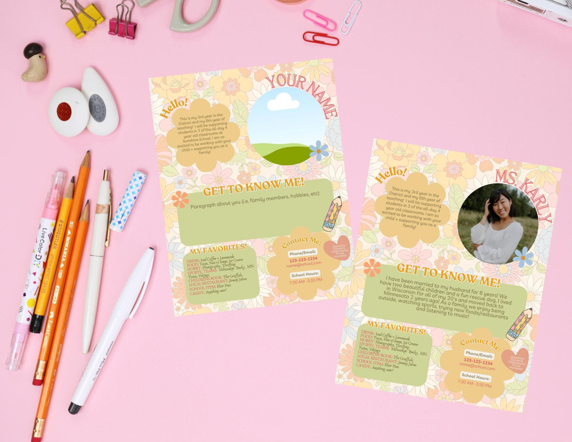 Retro Meet the Teacher Template, Open House, Back to School, Classroom ...