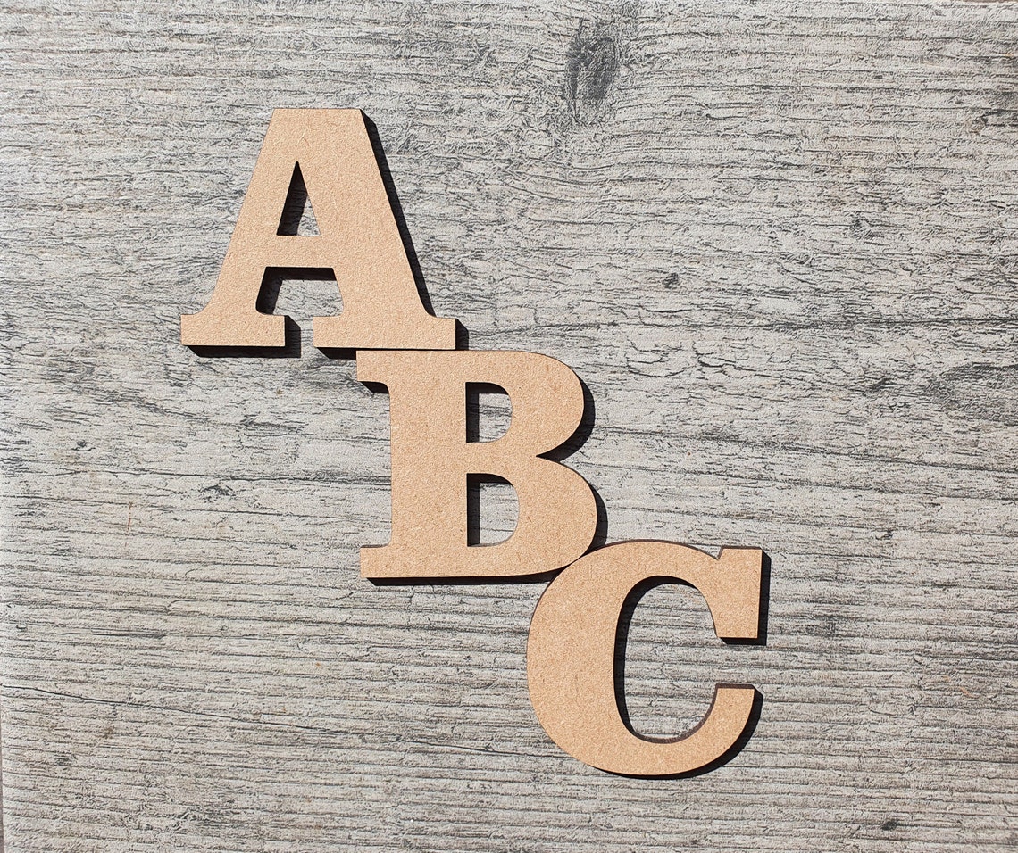 Wooden Letters in Laser Cut MDF (5cm to 30cm in Hight) Perfect for ...