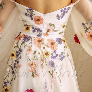 Colorful Wedding Dress With Flowers Fantasy Dress Wedding Fairy Floral ...
