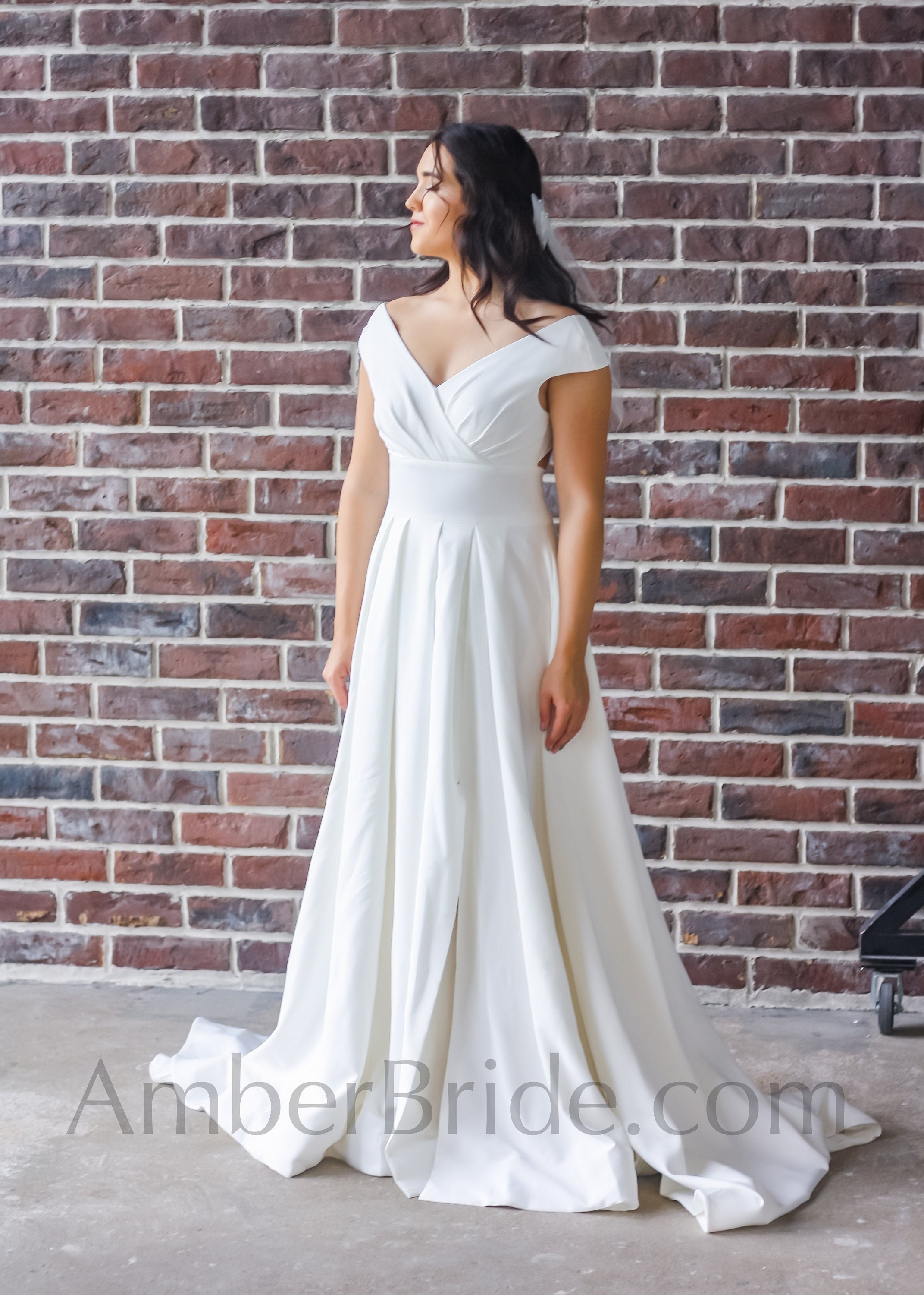 Simple Wedding Dress A Line Wedding Dress Casual Wedding - Etsy