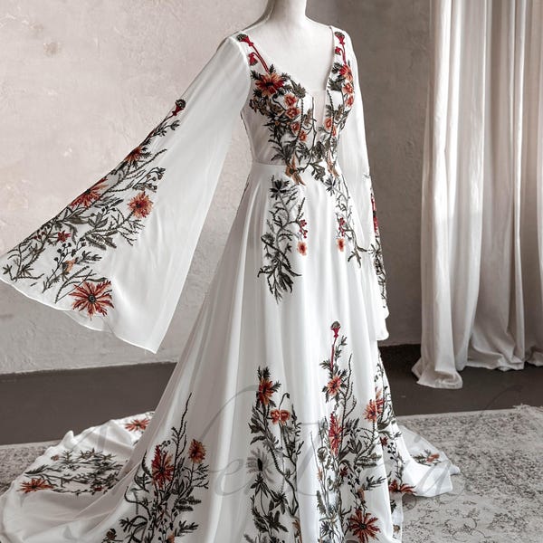 Hippie Dress Embroidered - Etsy