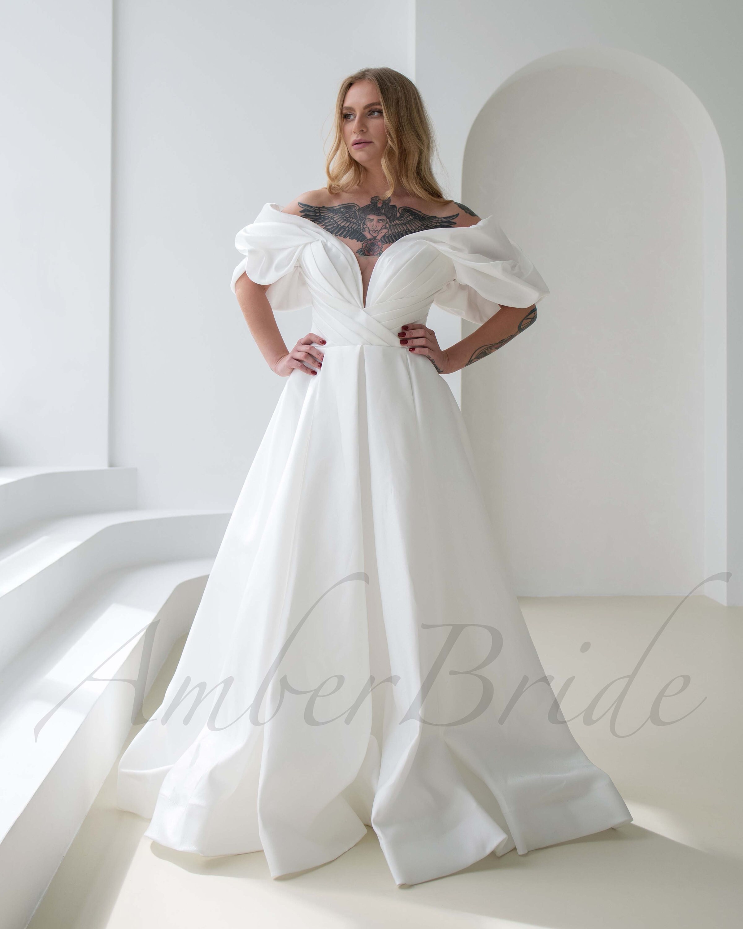 Whimsical Wedding Dress, off the Shoulder Wedding Dress, Romantic ...