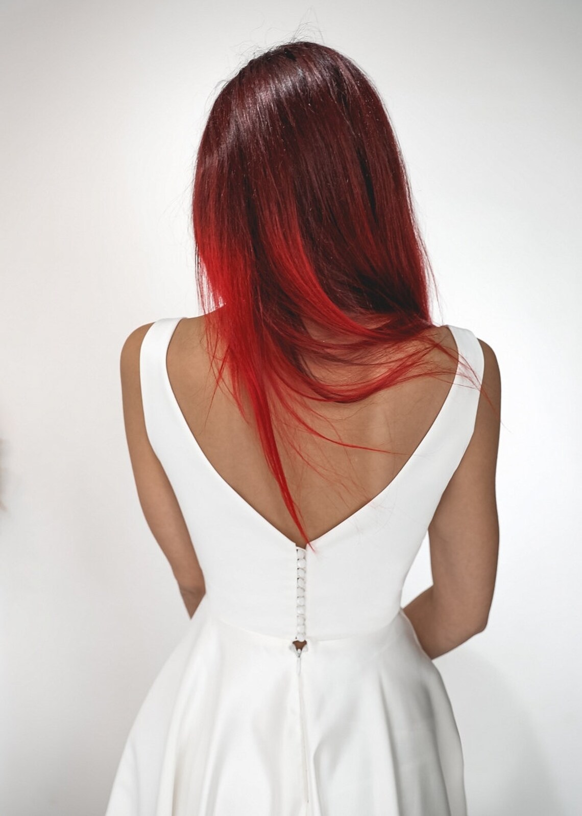 Simple Wedding Dress Open Back Wedding Dress Minimalist - Etsy