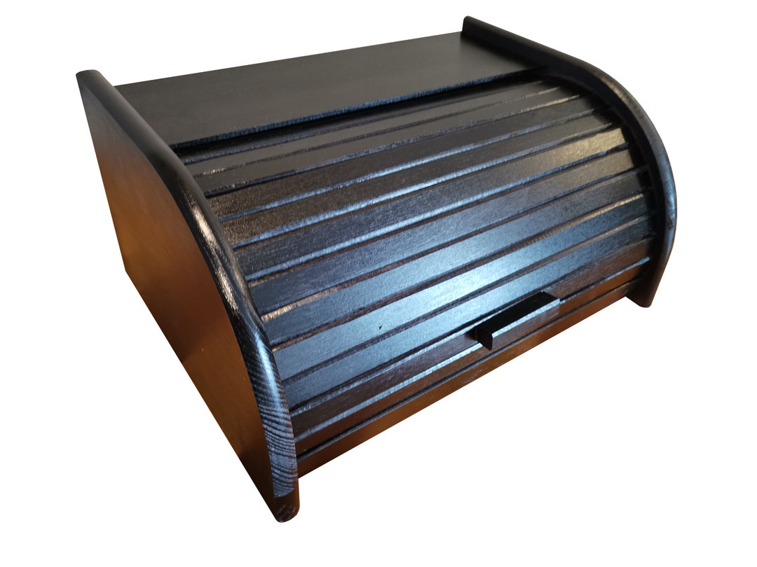Big Black Bread Box, Bread Bin Made From Real Beech Wood, Decorative ...
