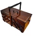 Very Big Sewing Box From Wood, Dark Brown Sewing Caddy, Jewellery ...