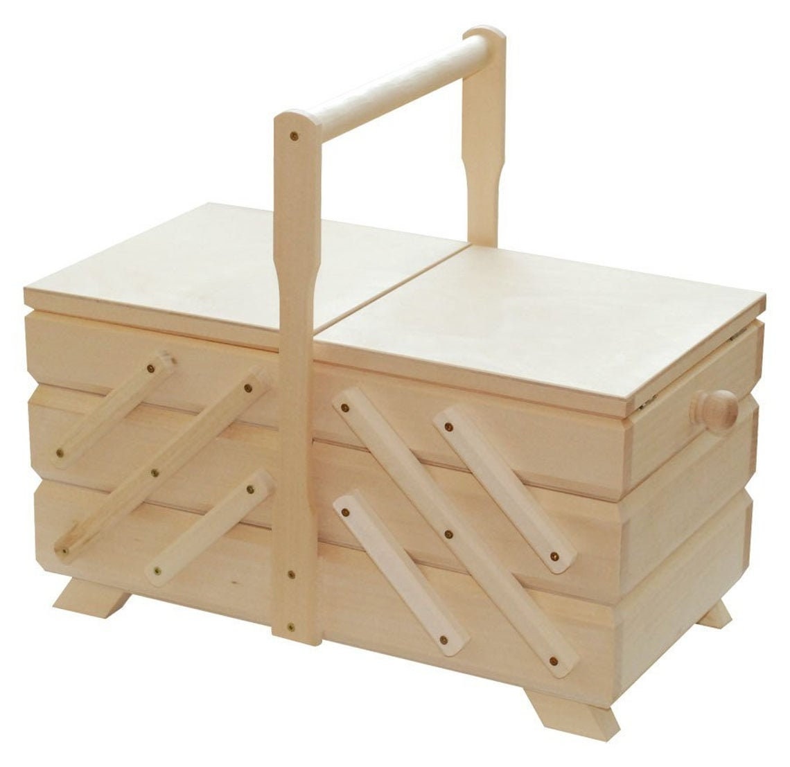 Wooden Sewing Box Made From Natural Wood, Unpainted Wooden Box for ...