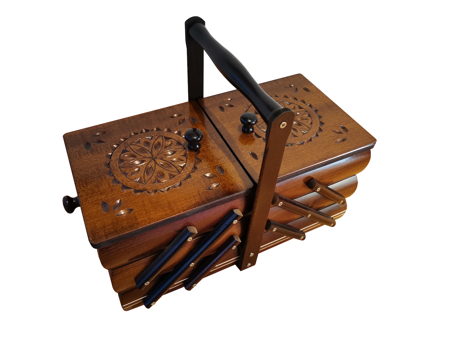 Fold Out Box for Craft and Art Supplies Dark Brown Sewing Box - Etsy