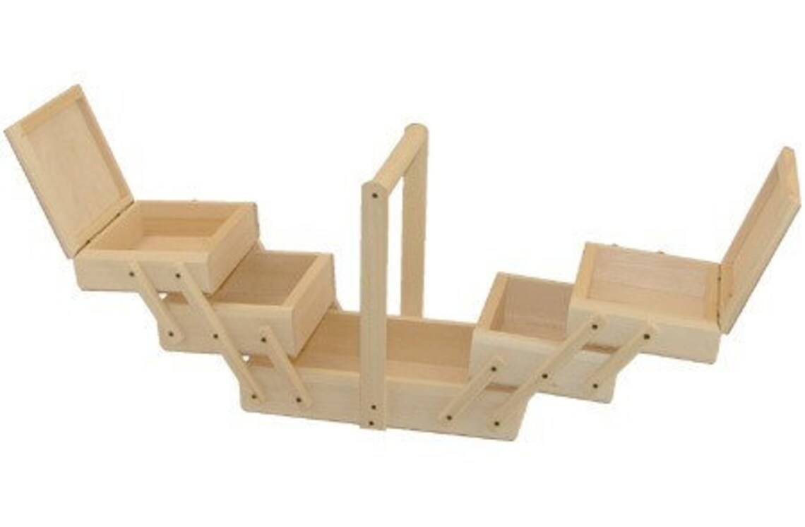 Wooden Sewing Box Made From Natural Wood, Unpainted Wooden Box for ...
