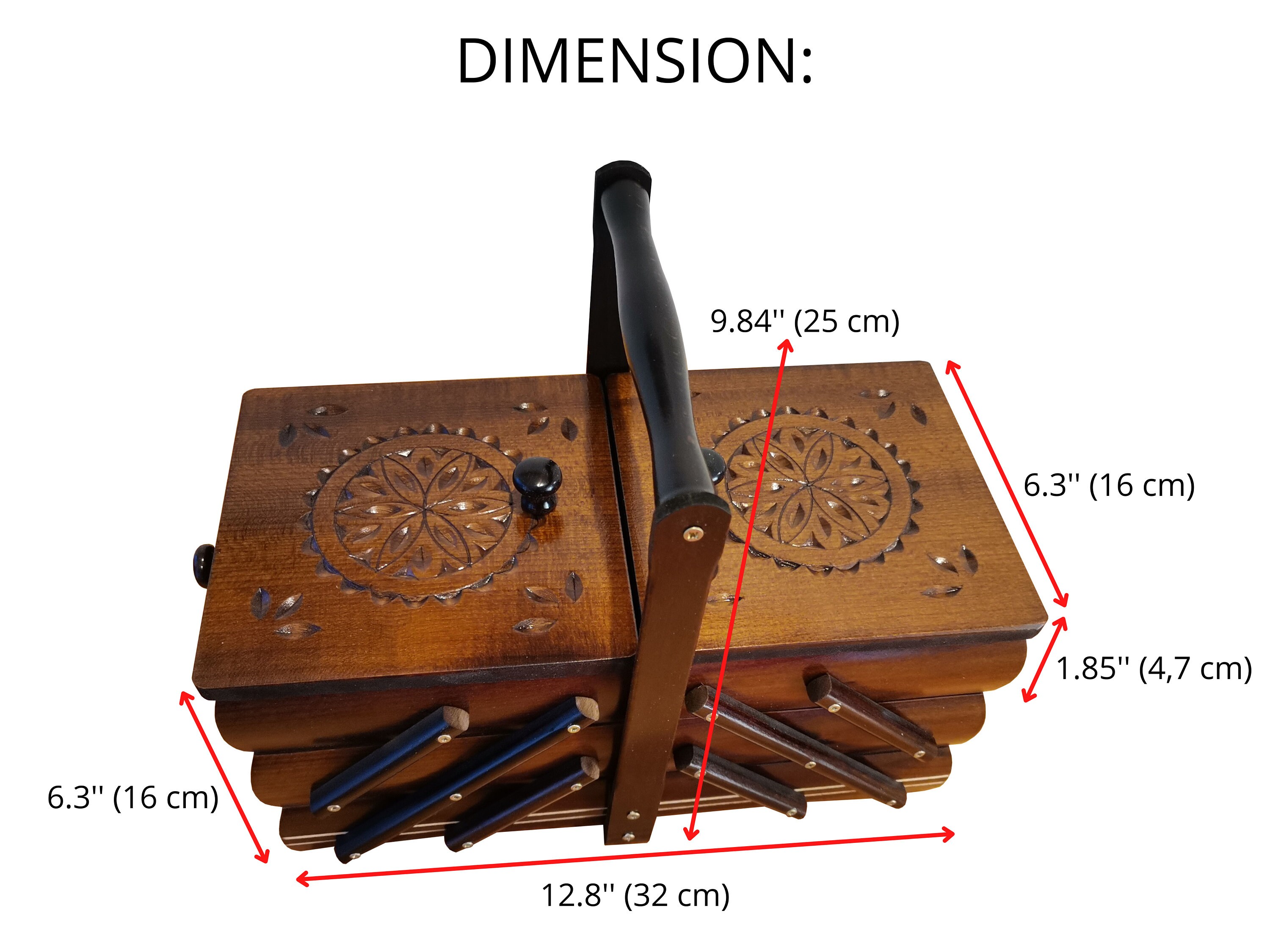 Fold Out Box for Craft and Art Supplies Dark Brown Sewing Box - Etsy