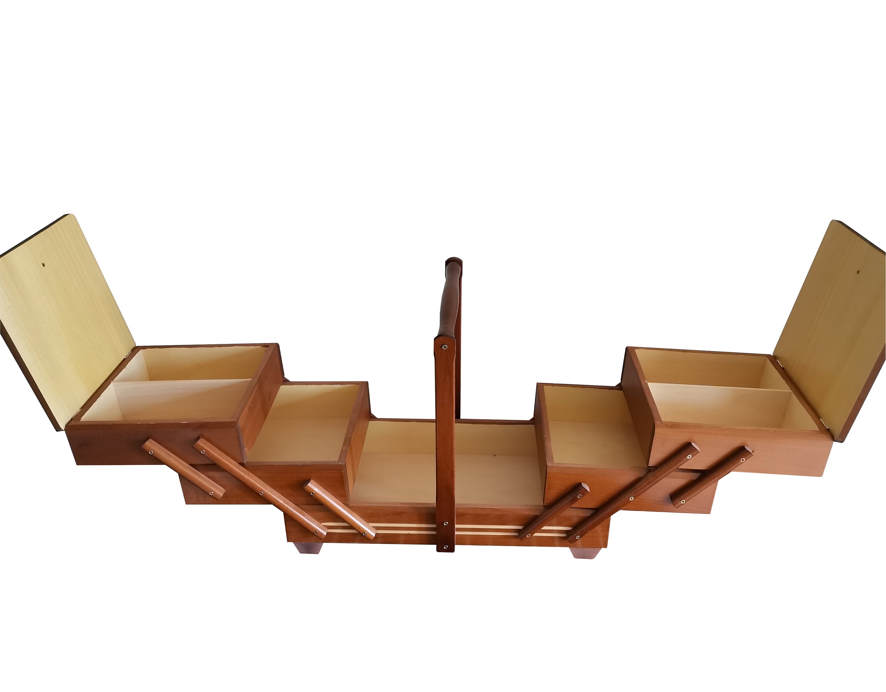 Huge Sewing Box From Wood Light Brown Carved Sewing Caddy - Etsy