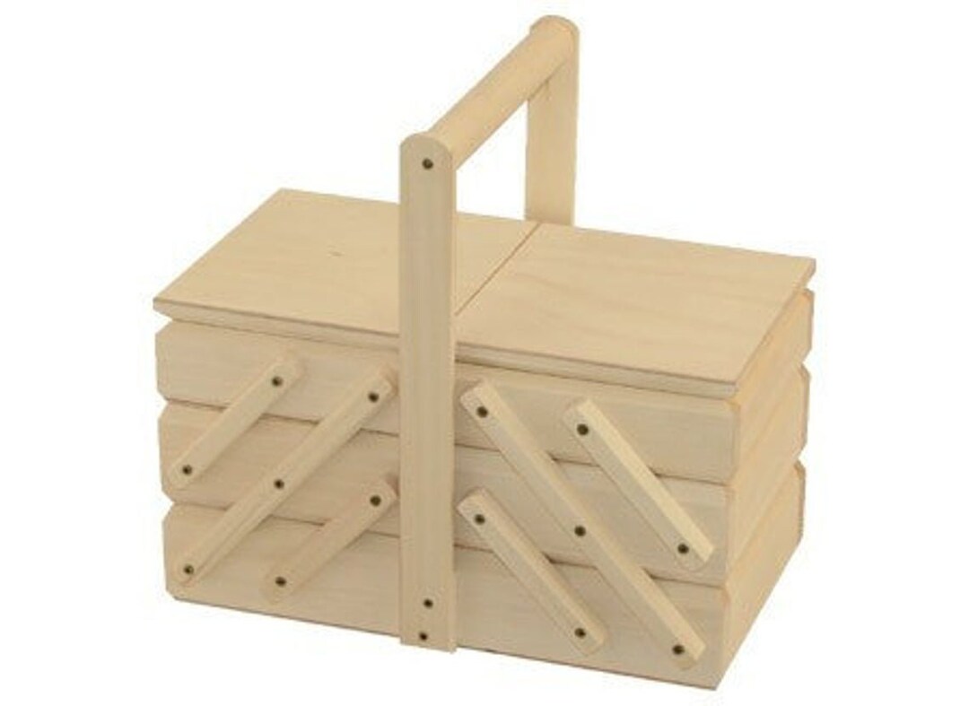 Unfinished Sewing Box, Sewing Box Wood, Unpainted Wooden Box for Sewing ...