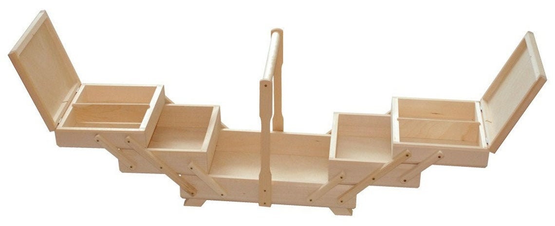 Wooden Sewing Box Made From Natural Wood, Unpainted Wooden Box for ...