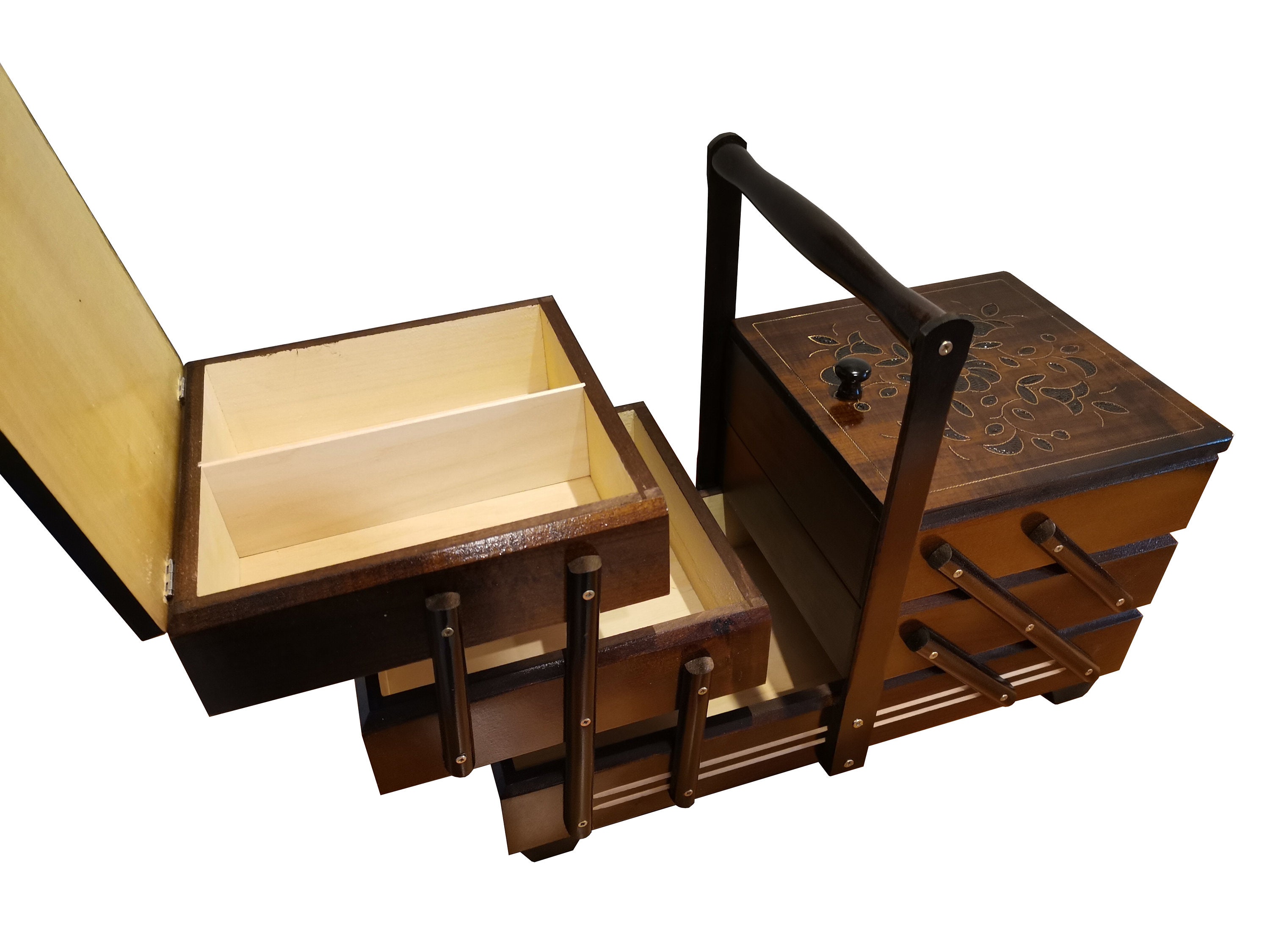 Fold Out Box for Sewing Kit, Ornamental Storage Box for Jewelry ...
