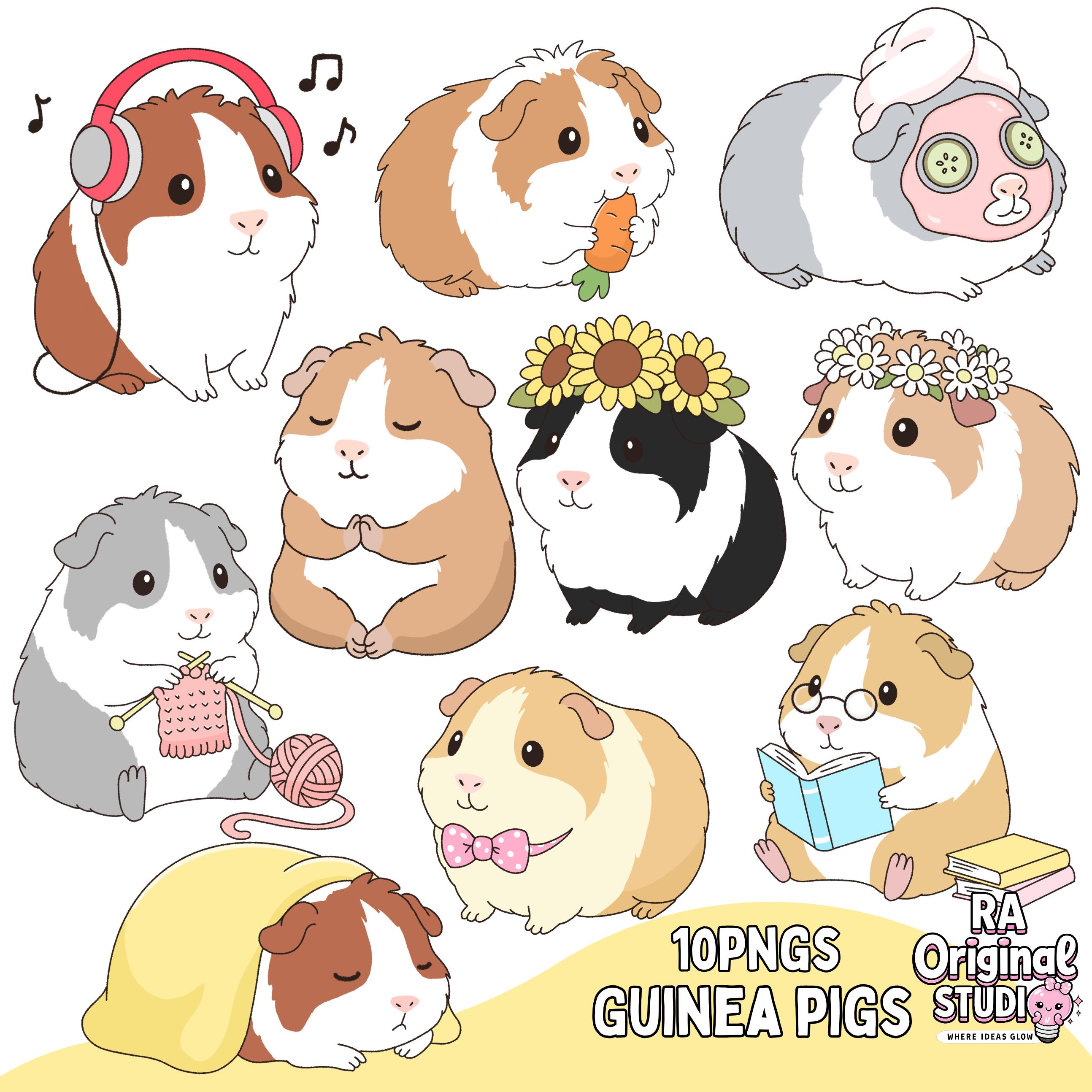 Guinea Pigs Clipart Set - Etsy