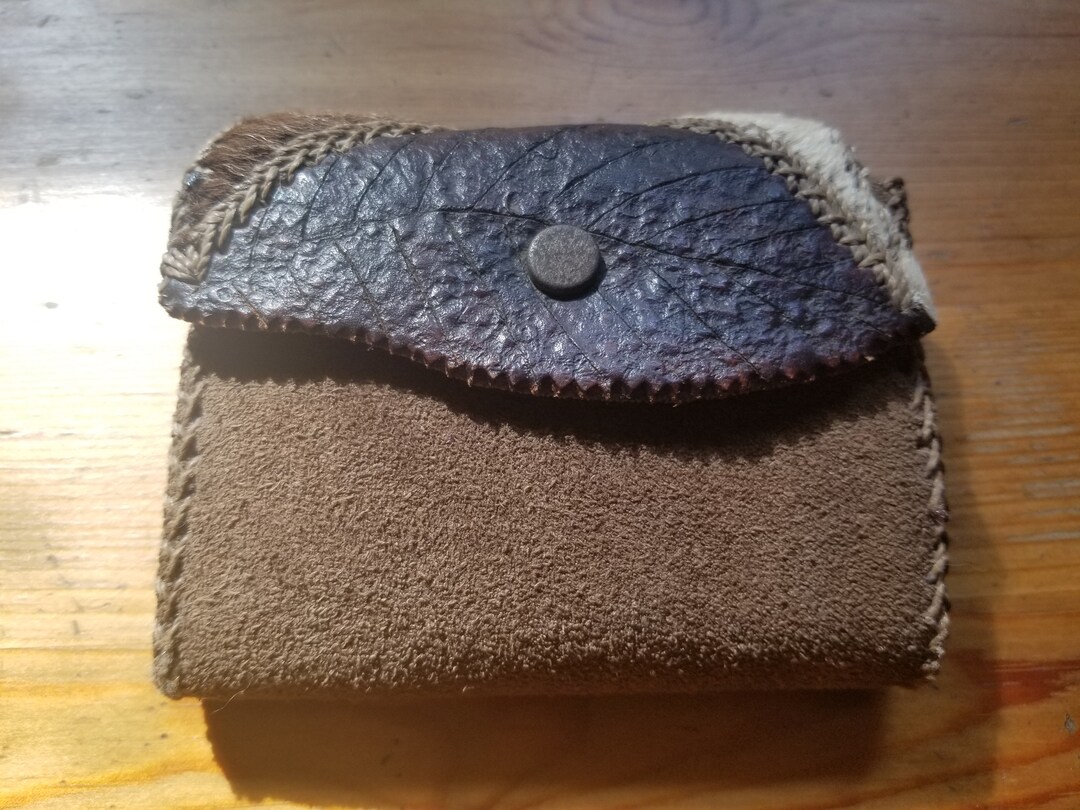 Chianina Suede and Iguana Skin Fold up Leaf Wallet - Etsy