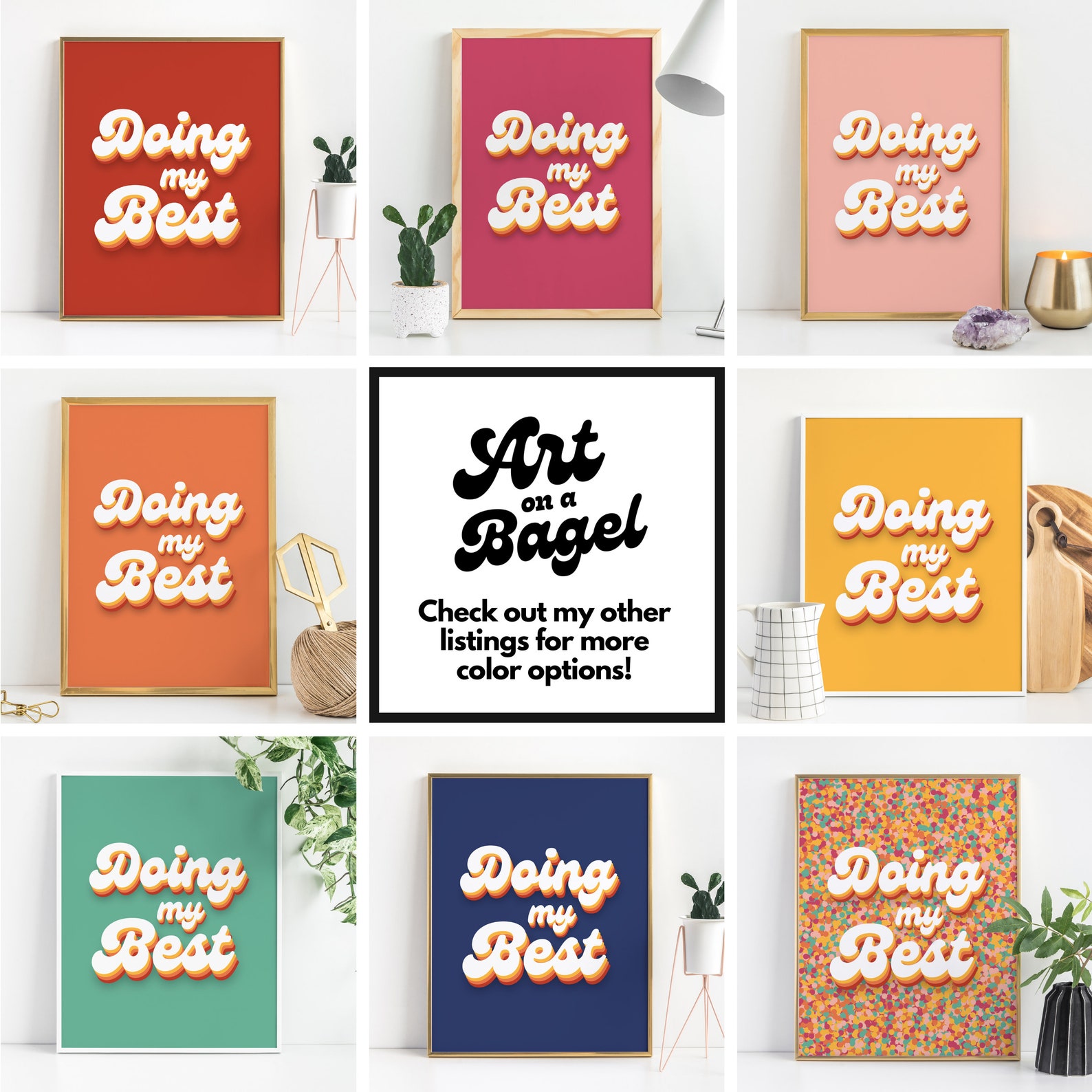 Doing My Best, Self Love Print, Printable Wall Art, Work Motivation ...