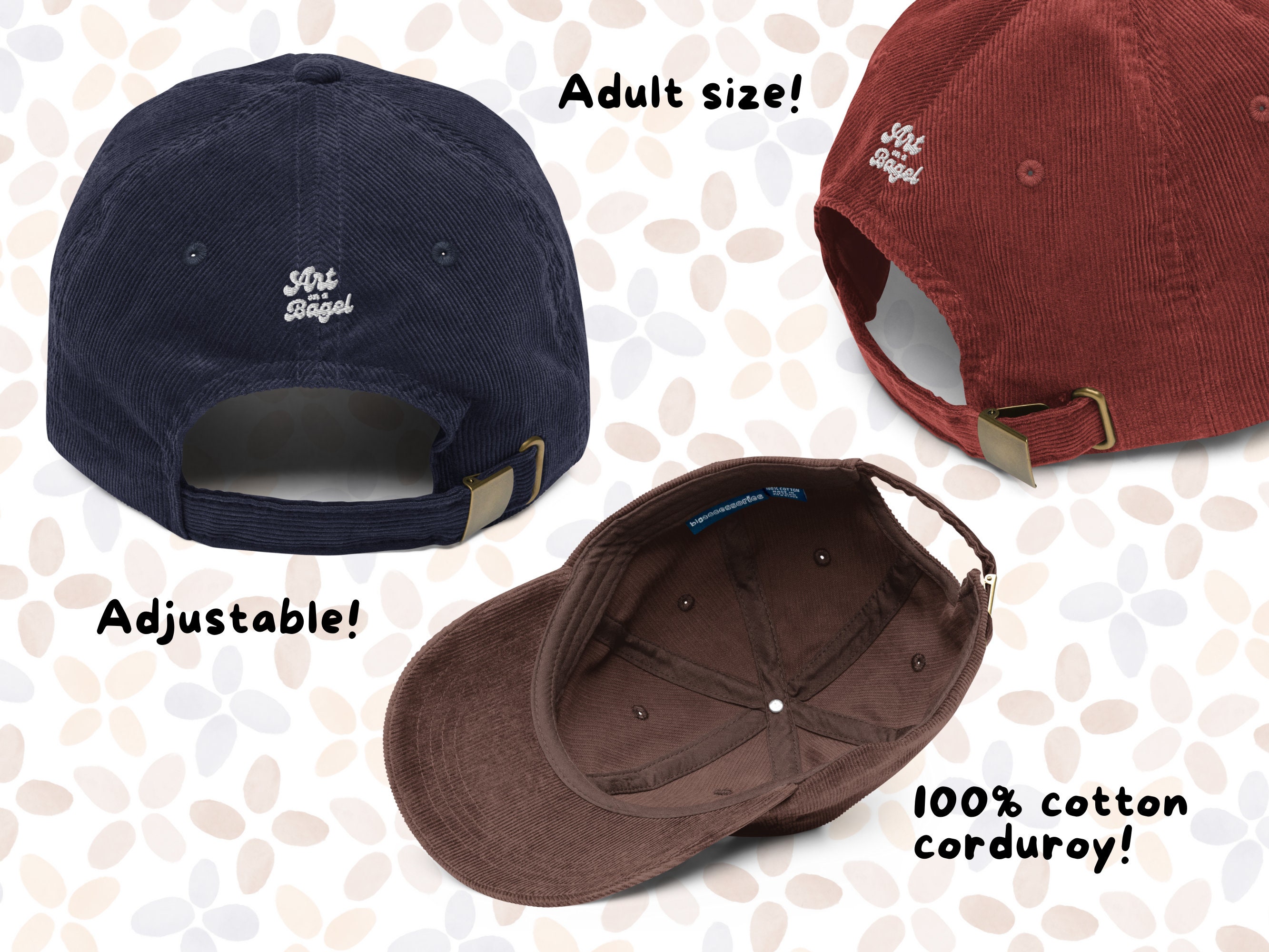 Embroidered Corduroy Snail Hat, Vintage Dad Cap, Happy Snail Patch ...