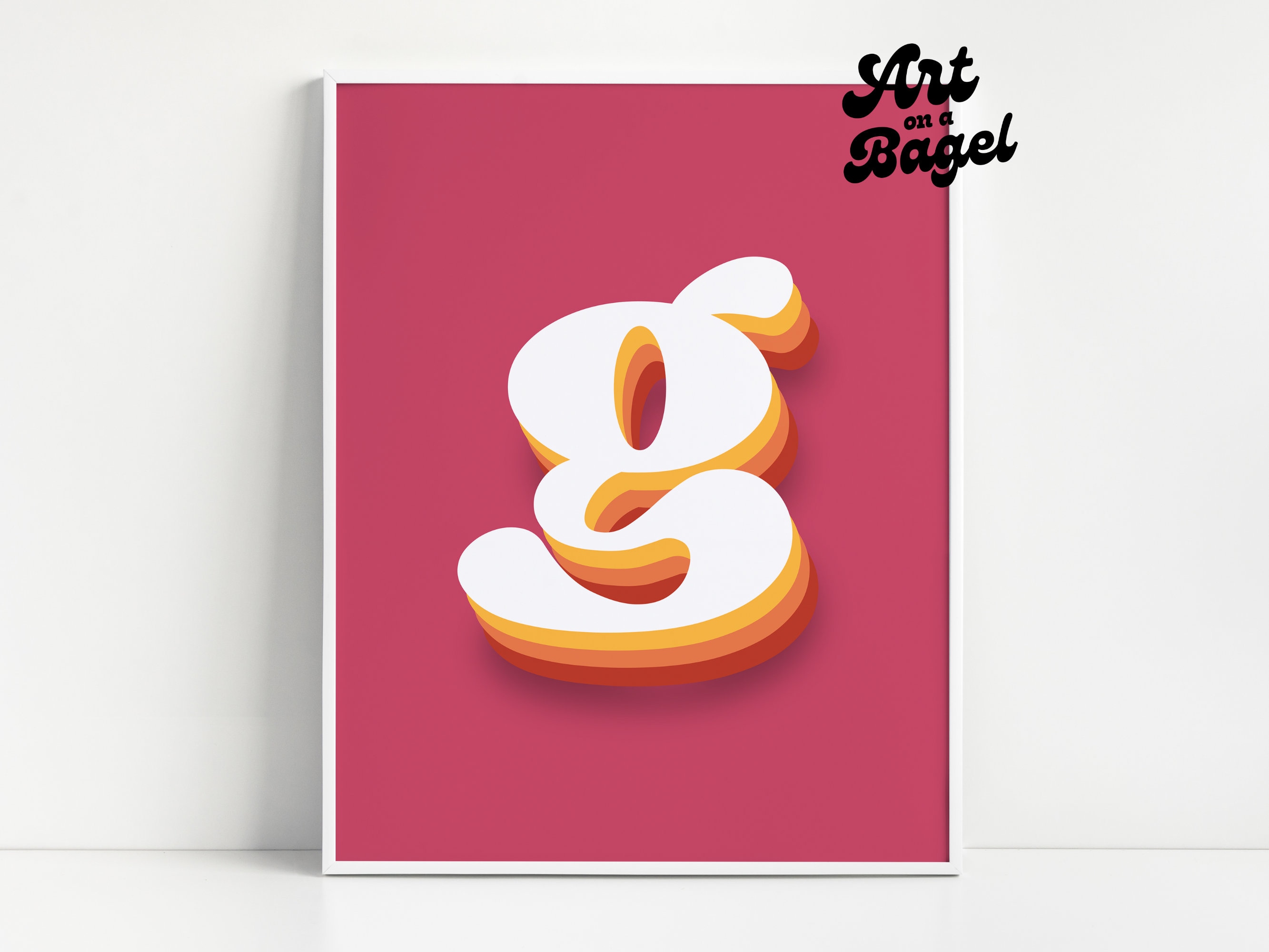 Letter G Wall Decor, Retro Alphabet Poster, Girl Room Printable, Kid ...
