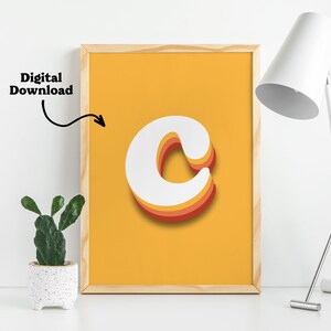 Letter C Wall Art Printable, Kids Room Letters, Initial Signs for ...