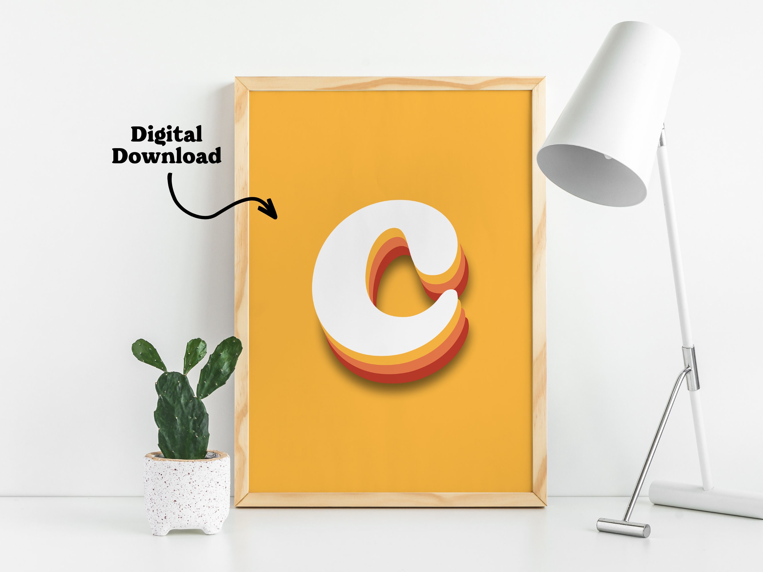 Letter C Wall Art Printable, Kids Room Letters, Initial Signs for ...