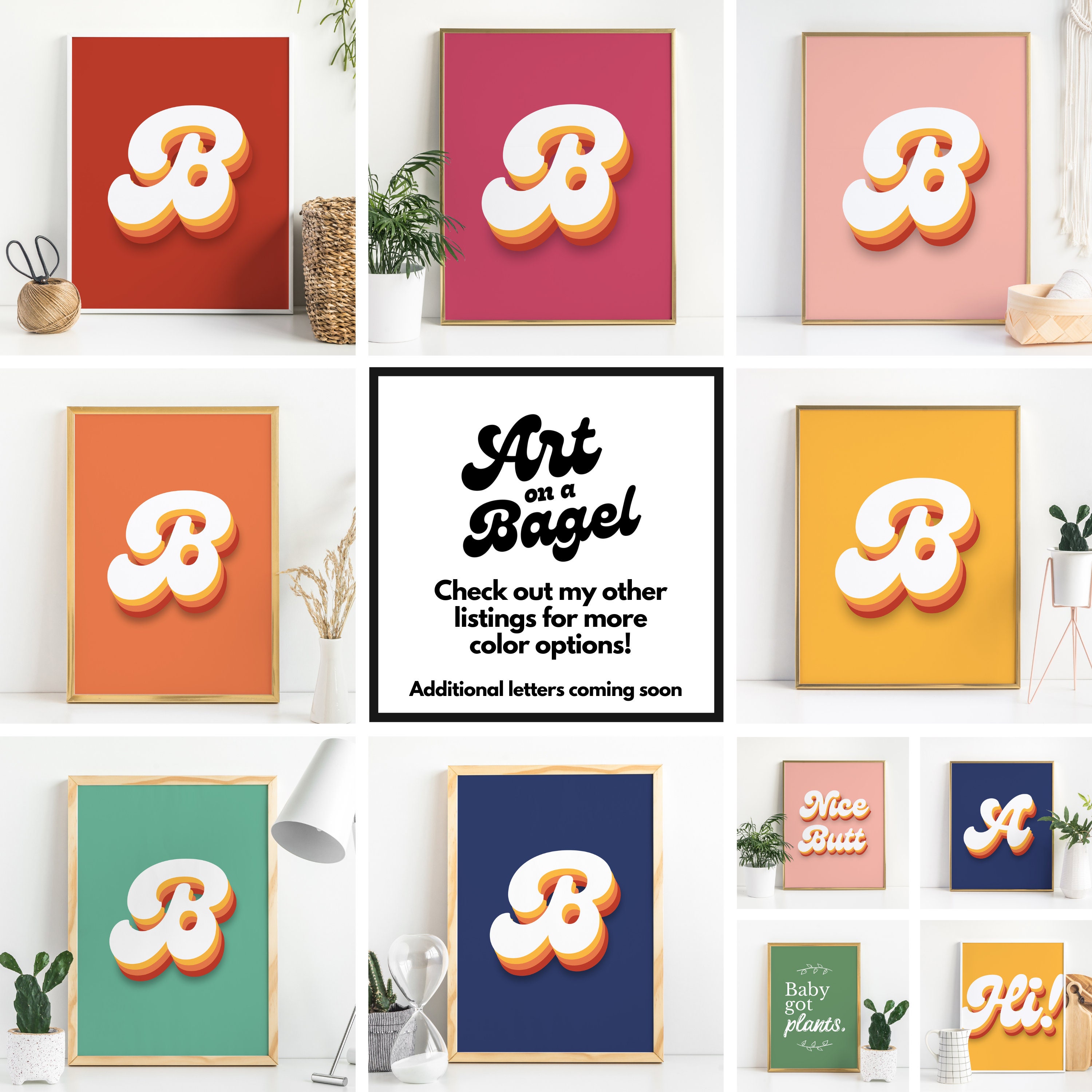 Letter B Wall Art, Boys Room Printable, Kids Room Letters, Initial ...