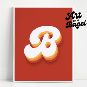 Letter B Wall Art, Boys Room Printable, Kids Room Letters, Initial ...