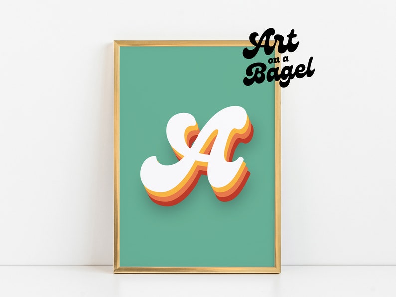 Letter A Wall Art Printable, Kids Room Letters, Initial Signs for ...