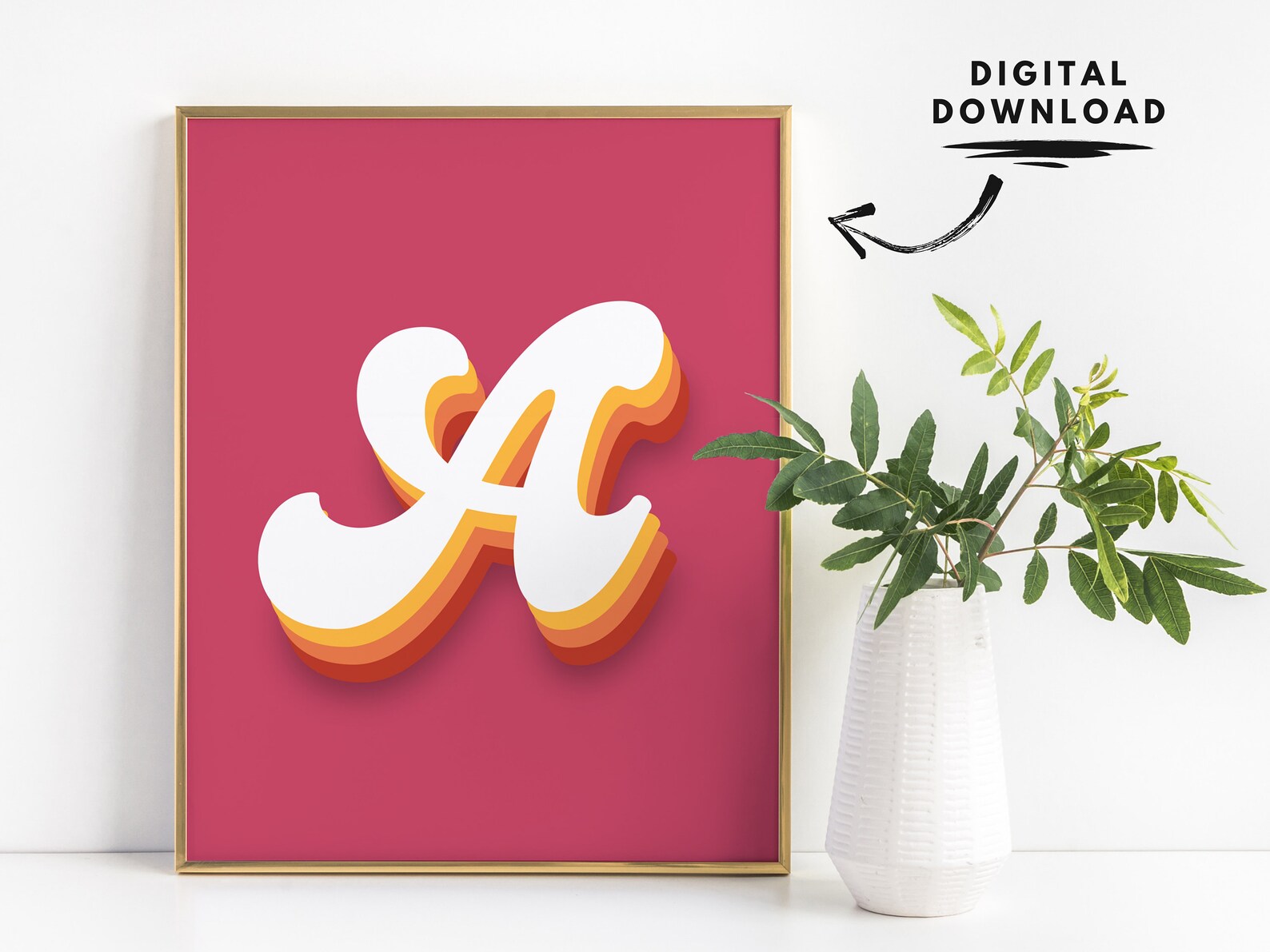 Letter A Wall Art Printable, Kids Room Letters, Initial Signs for ...