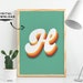 Letter H Wall Art Printable, Kids Room Letters, Initial Signs for ...