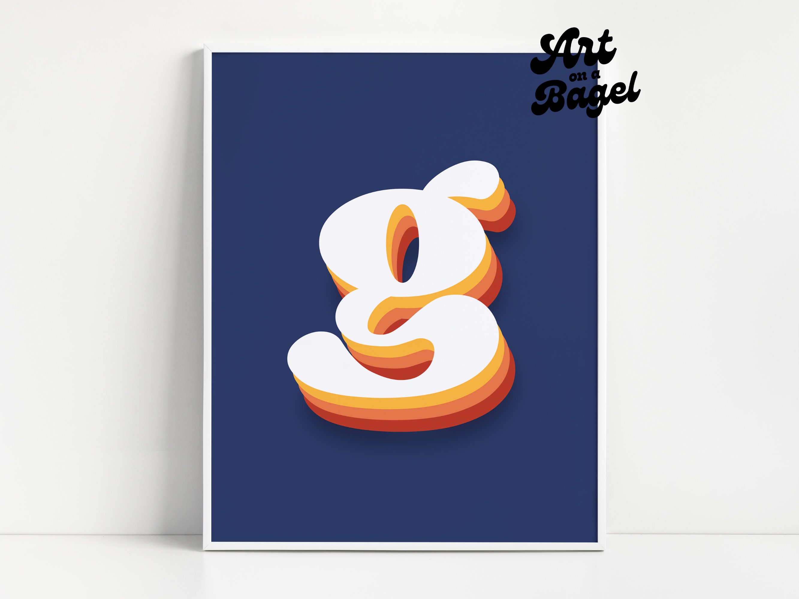 Letter G Wall Decor, Retro Alphabet Poster, Boy Room Printable, Kids ...