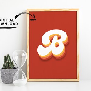 Letter B Wall Art, Boys Room Printable, Kids Room Letters, Initial ...