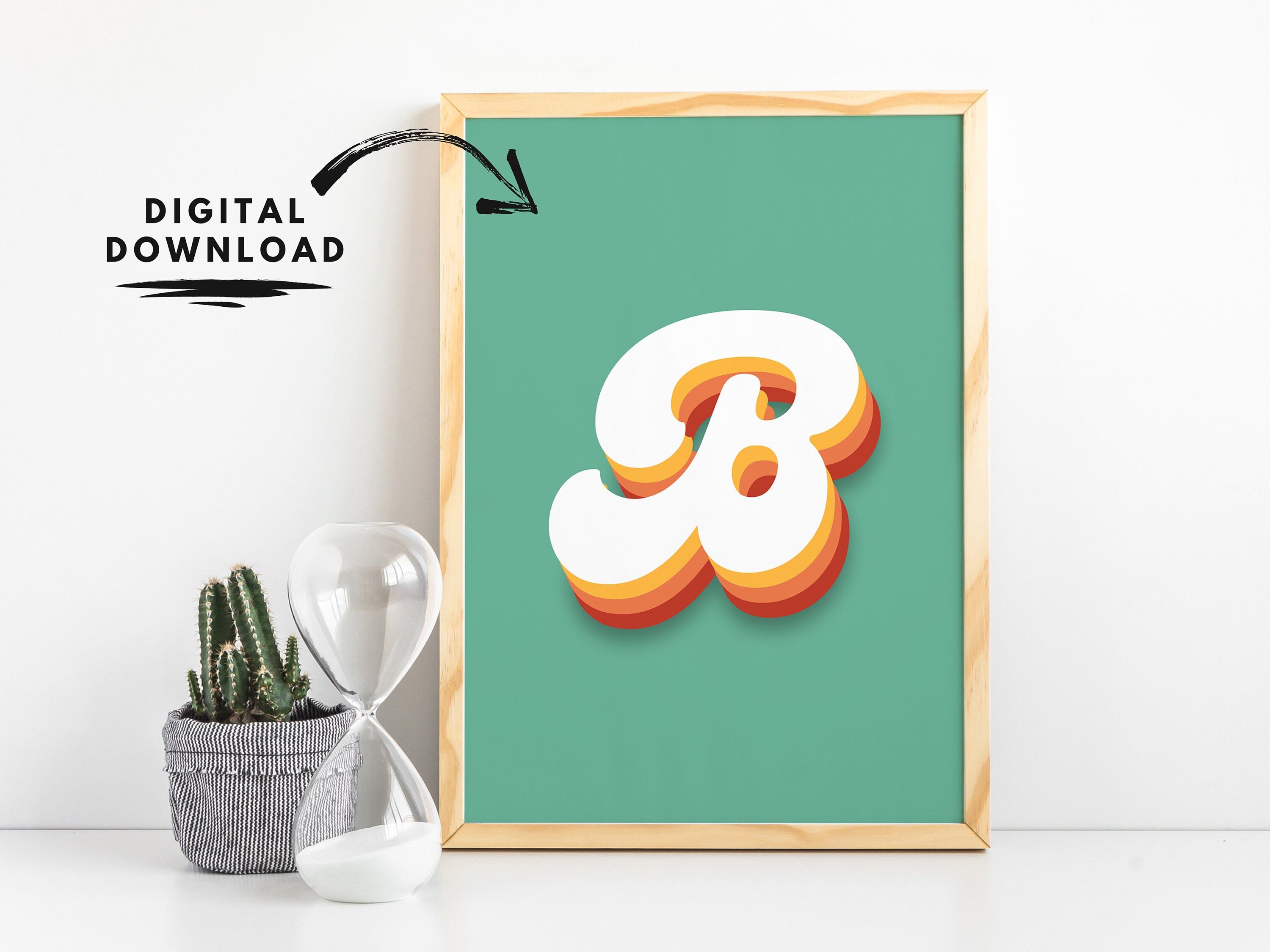 Letter B Wall Art Printable, Kids Room Letters, Initial Signs for ...