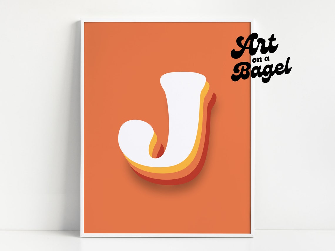 Letter J Wall Art Printable, Kids Room Letters, Initial Signs for ...