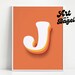 Letter J Wall Art Printable, Kids Room Letters, Initial Signs for ...