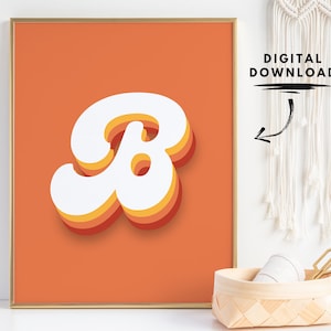 Letter B Wall Art Printable, Kids Room Letters, Initial Signs for ...