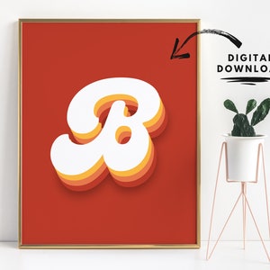 Letter B Wall Art, Boys Room Printable, Kids Room Letters, Initial ...