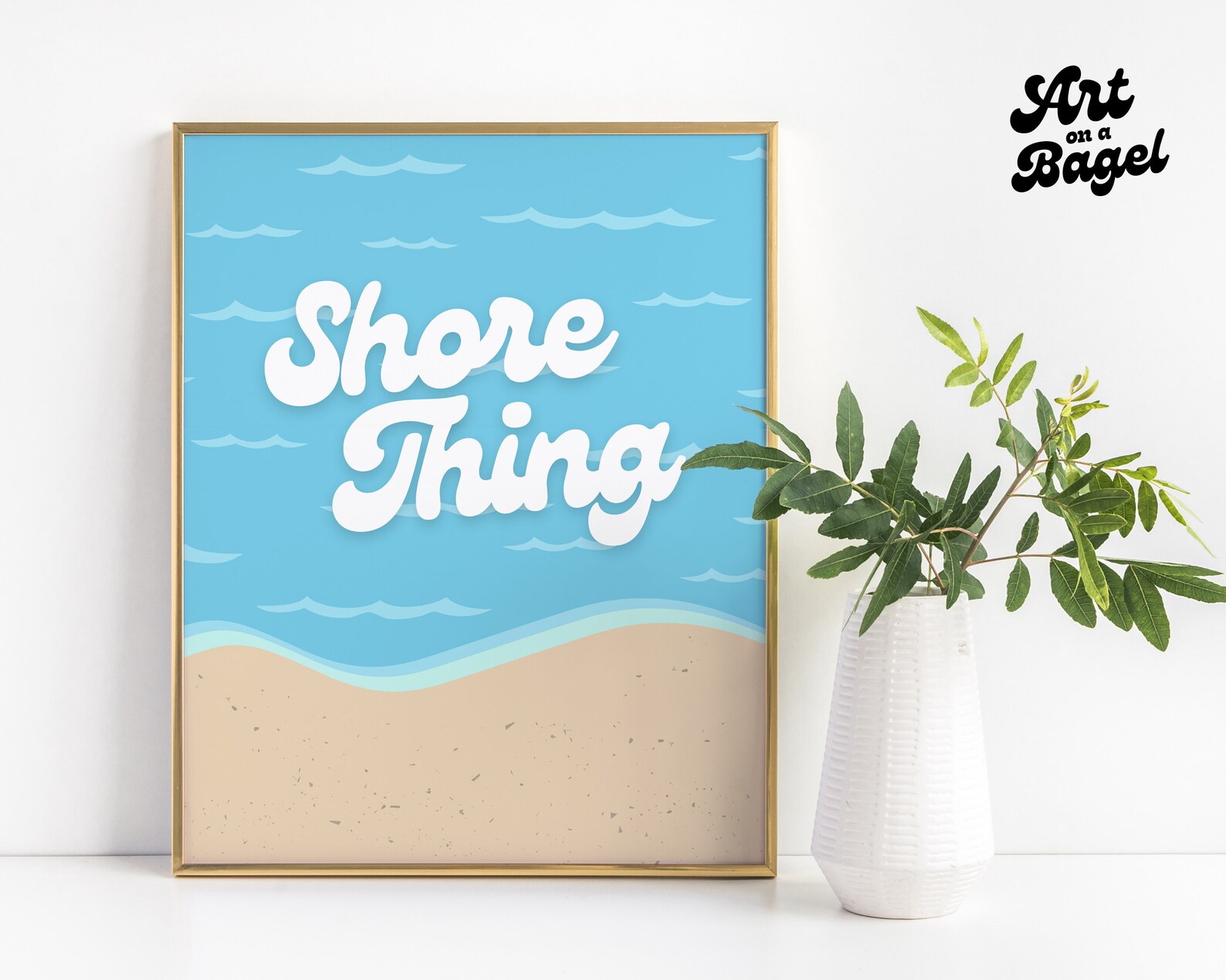 Printable Beach Wall Art, Shore Thing, Beach Home Decor, Retro Beach ...