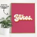 Retro Typography Poster Yikes Digital Download Print Retro - Etsy