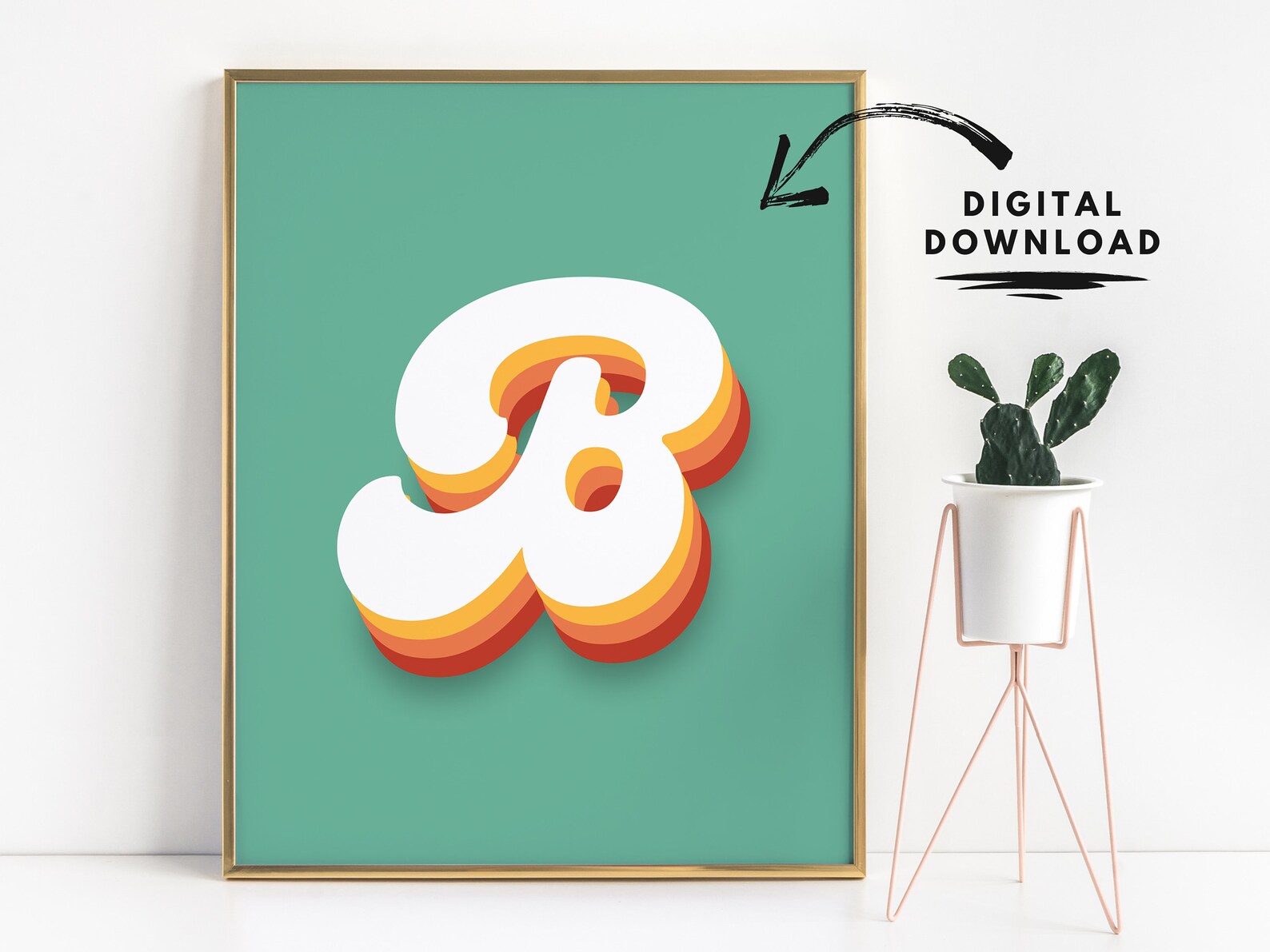 Letter B Wall Art Printable Kids Room Letters Initial Signs - Etsy