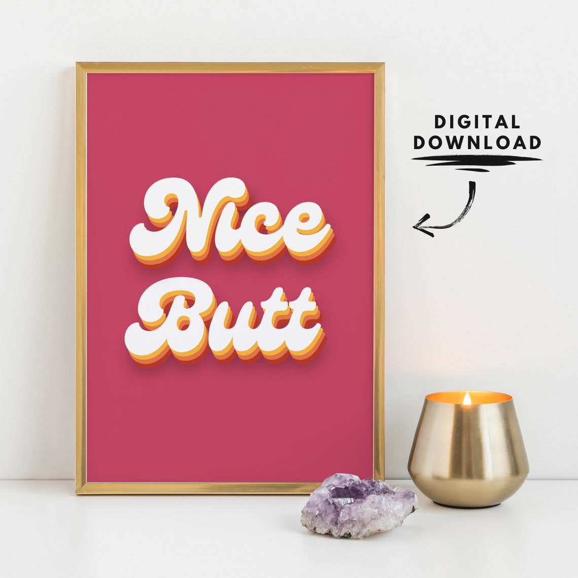 Nice Butt Poster Printable Wall Art Digital Download - Etsy