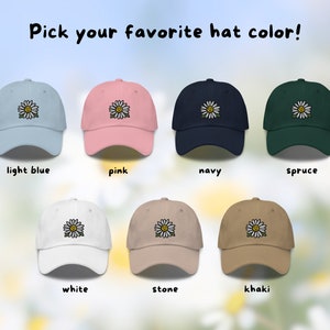 Embroidered Daisy Hat, Cute Baseball Cap, 90s Aesthetic, Retro Daisies ...
