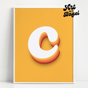 Letter C Wall Art Printable, Kids Room Letters, Initial Signs for ...