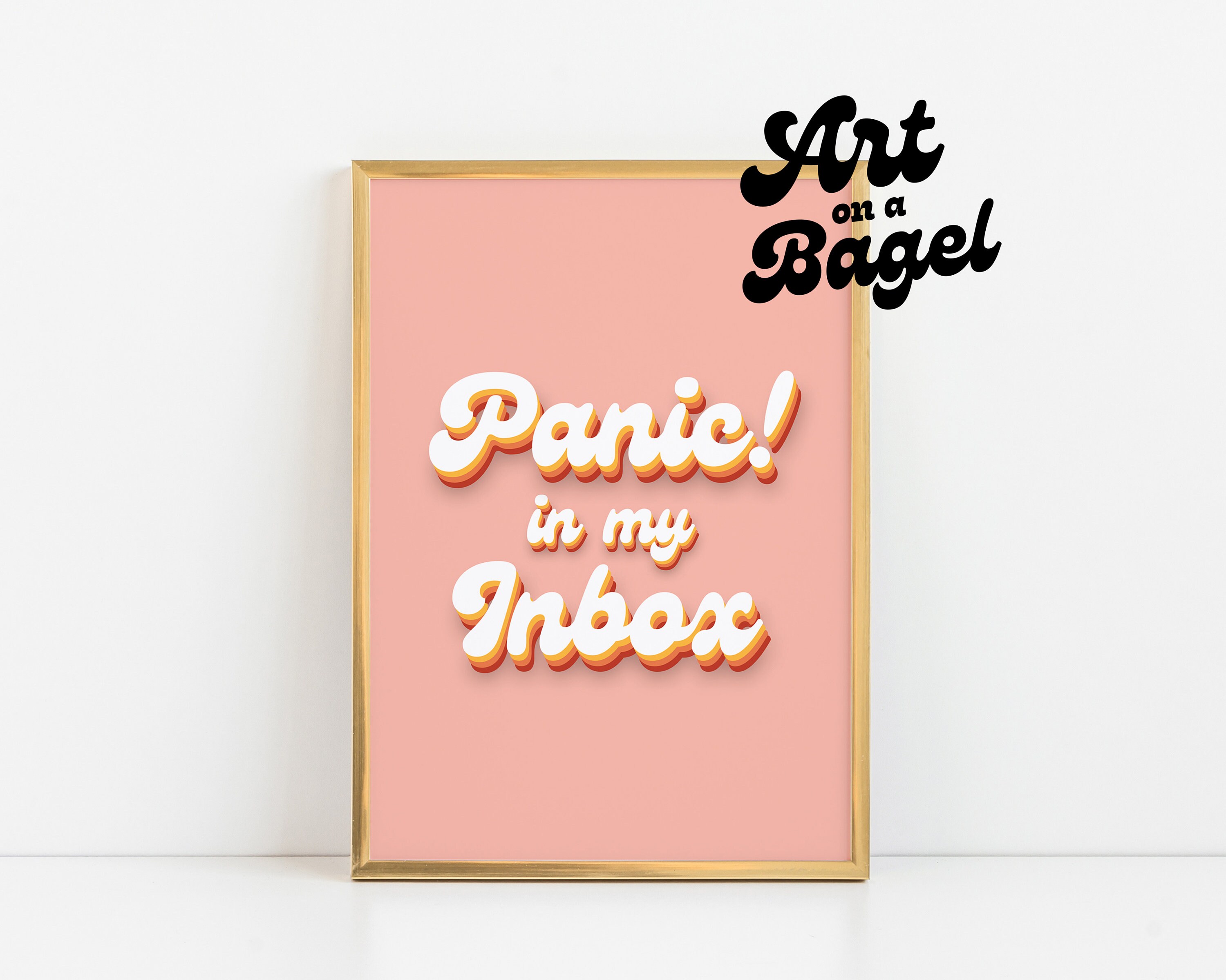 Panic in My Inbox, Retro Office Poster, Work Meme, Typography ...