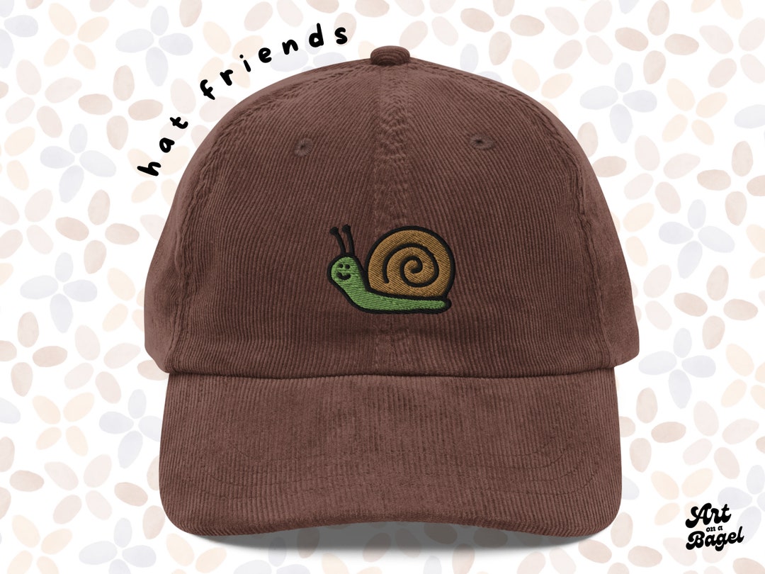 Embroidered Corduroy Snail Hat Vintage Dad Cap Happy Snail - Etsy