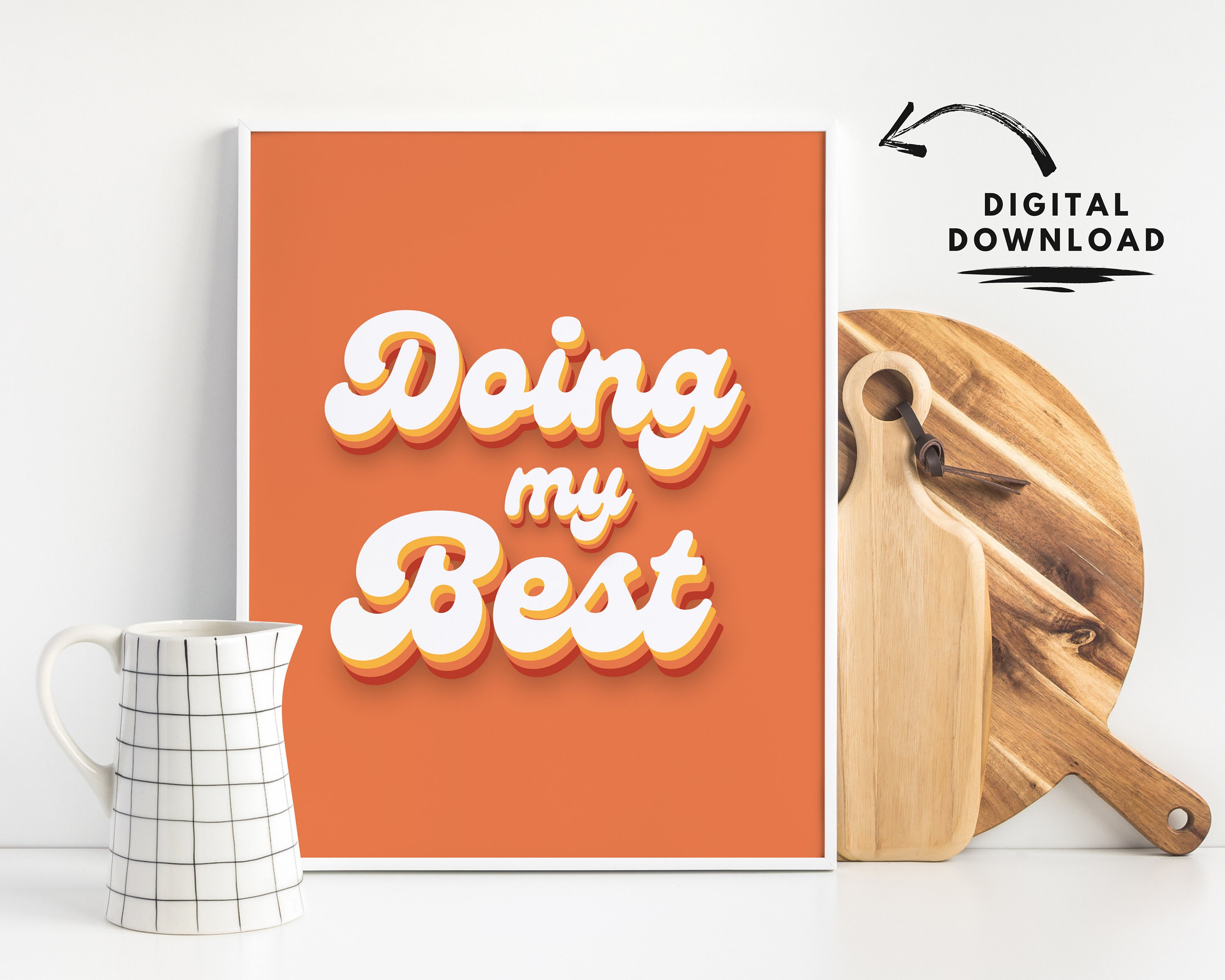 Doing My Best self love print printable wall art work | Etsy