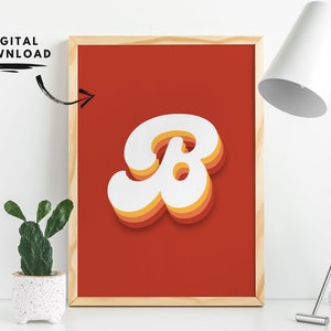 Letter B Wall Art, Boys Room Printable, Kids Room Letters, Initial ...