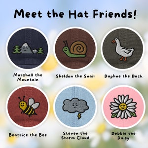 Embroidered Corduroy Snail Hat, Vintage Dad Cap, Happy Snail Patch ...