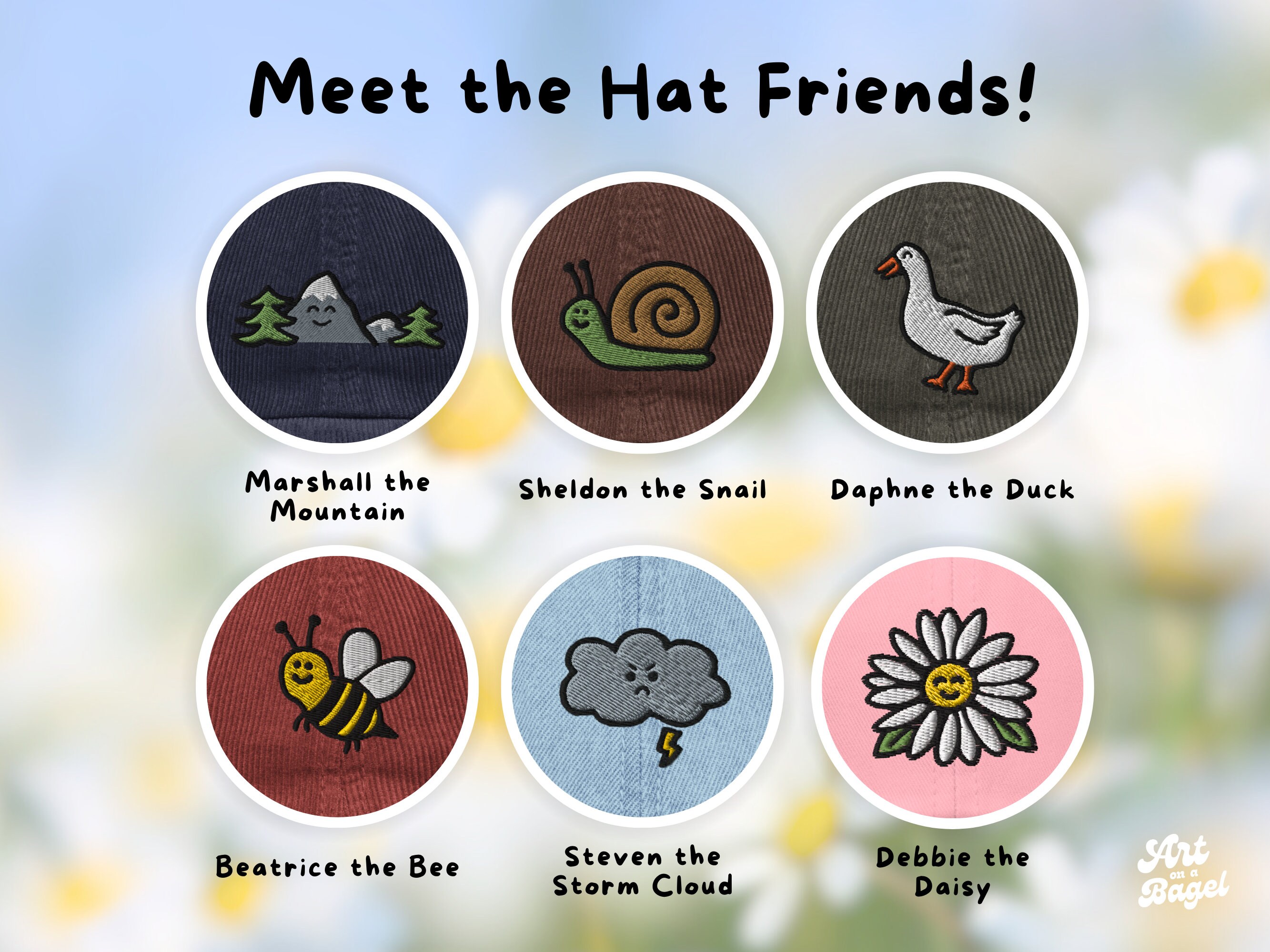 Embroidered Corduroy Snail Hat, Vintage Dad Cap, Happy Snail Patch ...