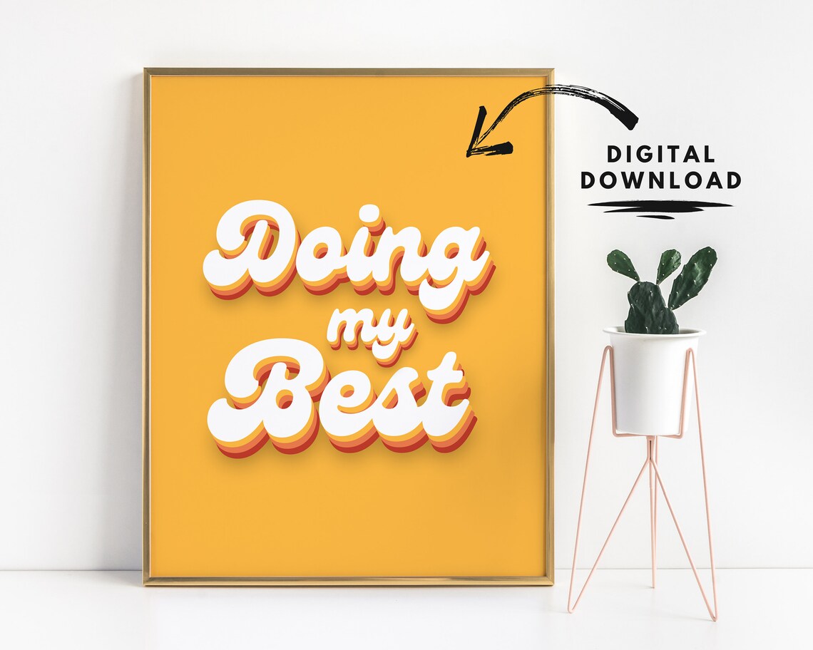 Doing My Best Self Love Print Printable Wall Art Work | Etsy